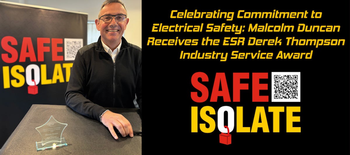 Celebrating Commitment to Electrical Safety: Malcolm Duncan Receives the ESR Derek Thompson ...